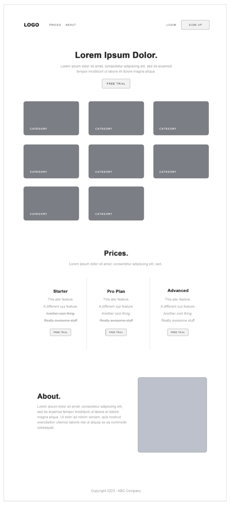 Content Library Wireframes